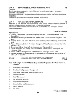 syllabus for mba ft | PDF