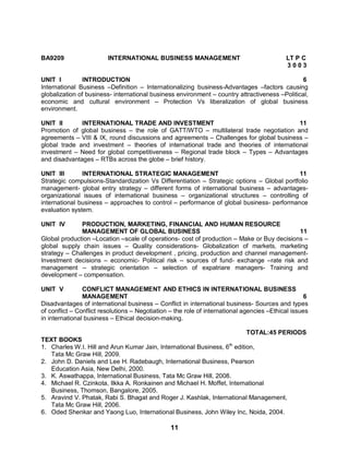 syllabus for mba ft | PDF