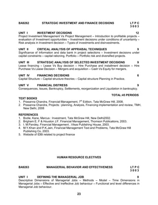 syllabus for mba ft | PDF