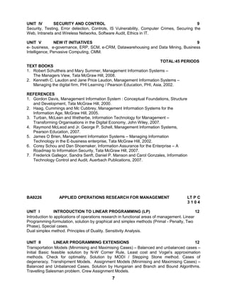 syllabus for mba ft | PDF
