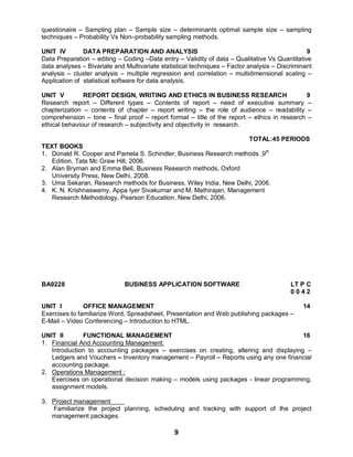 syllabus for mba ft | PDF