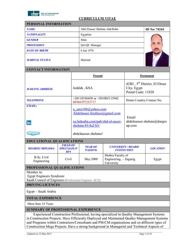 updated CV Abdel Naser | PDF