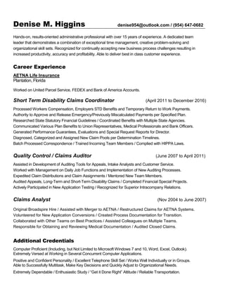 Confidential Resume - D Higgins 011817 | PDF