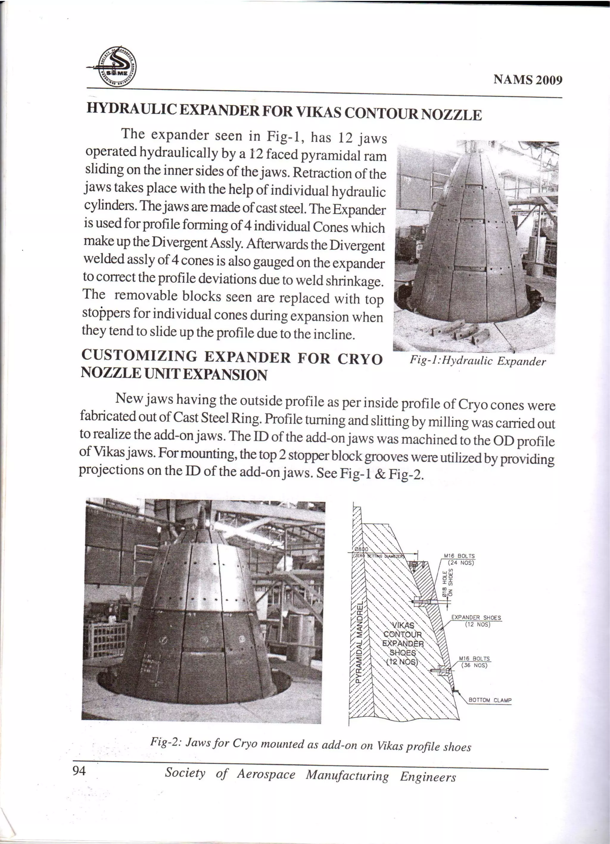 SANDWICH EXPANSION OF DOUBLE WALLED CONTOUR NOZZLE CONES FOR CRYOGENIC ...