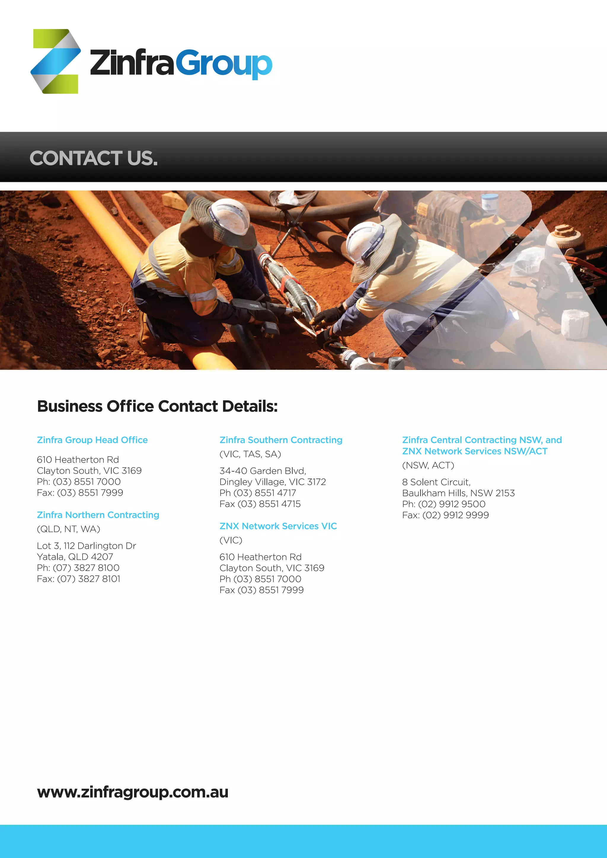 Zinfra Group Australia: Corporate Brochure | PDF