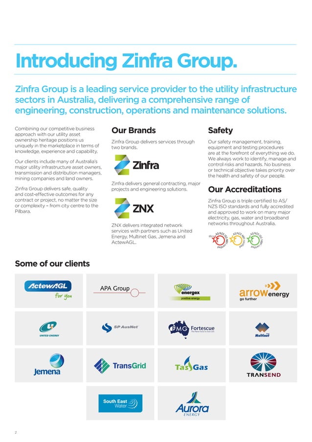 Zinfra Group Australia: Corporate Brochure | PDF