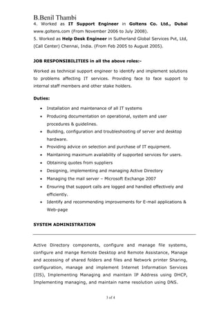 Benil CV for IT | DOC