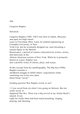 590Langston HughesSalvationLangston Hughes (1902–1.docx