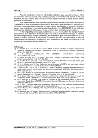 Threshold Voltage Roll-off by Structural Parameters for Sub-10 nm ...