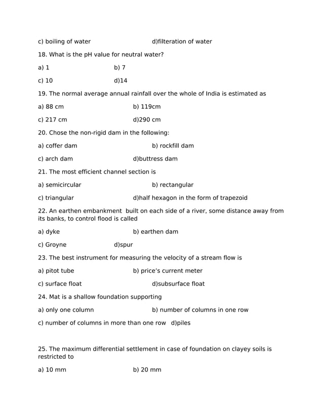 59105128 civil-engineering-objective-type-questions | PDF