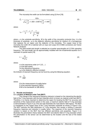 Determination of solid material permittivity using T-ring resonator for food industry | PDF ...