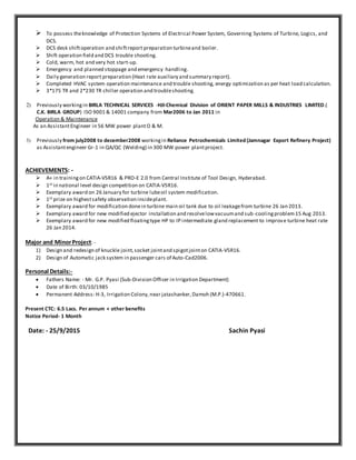 Power plant desk operation engineer(Boiler, turbine, HVAC) | DOCX