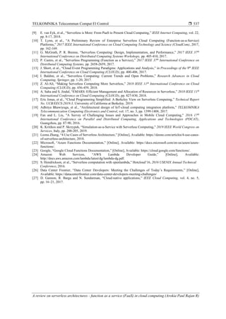 A review on serverless architectures - function as a service (FaaS) in cloud computing | PDF