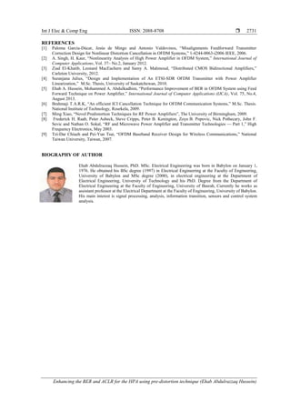 Enhancing the BER and ACLR for the HPA Using Pre-Distortion Technique | PDF