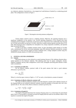 A new design of a microstrip rectenna at 5.8 GHz for wireless power ...