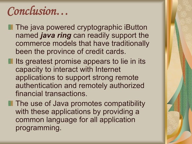 Presentation of java ring for seminar.ppt