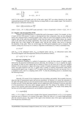 Robust audio watermarking based on transform domain and SVD with compressive sampling framework ...