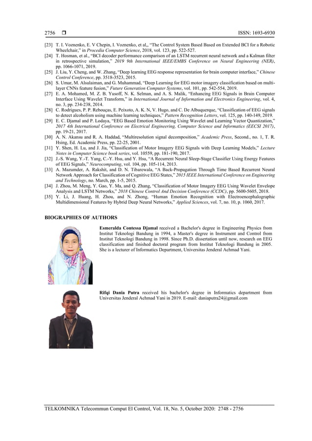 Brain-computer interface of focus and motor imagery using wavelet and recurrent neural networks ...