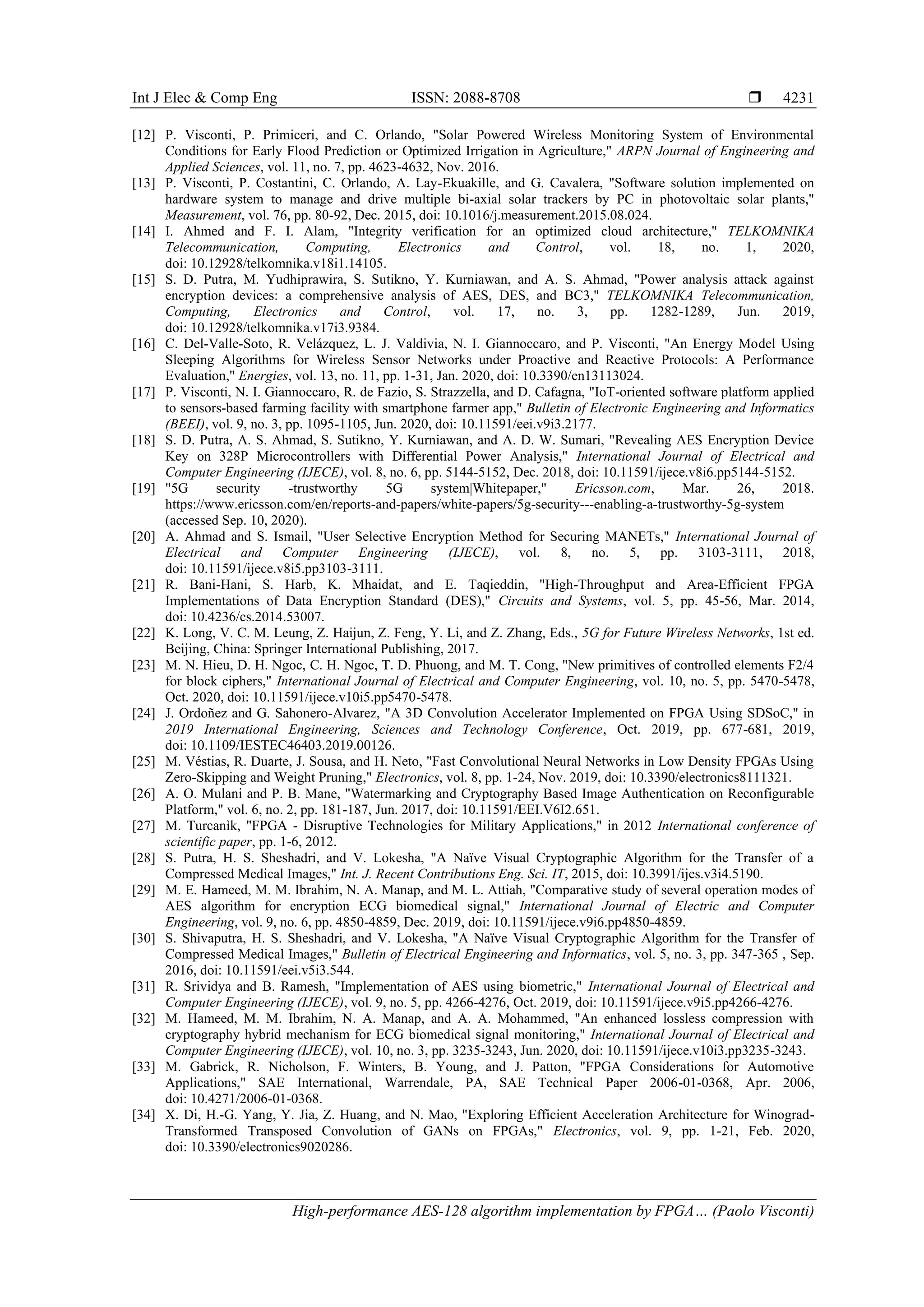 High-performance AES-128 algorithm implementation by FPGA-based SoC for 5G communications | PDF