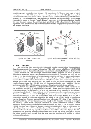 Performance evaluation of dual backhaul links RF/FSO for small cells of 5G cellular system | PDF ...