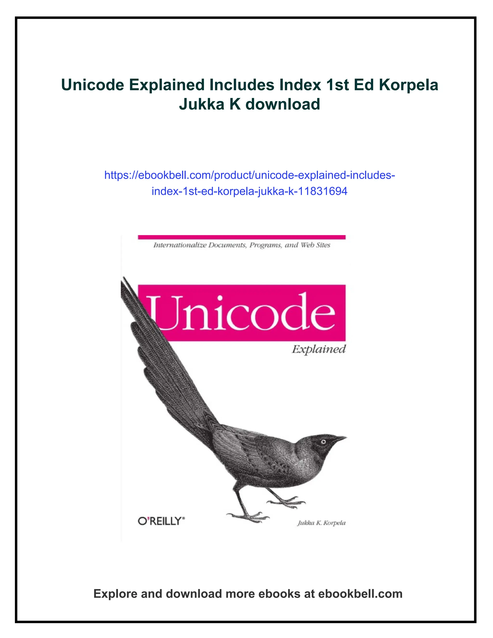 Unicode Explained Includes Index 1st Ed Korpela Jukka K | PDF