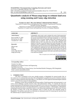 Quantitative analysis of Mouza map image to estimate land area using ...