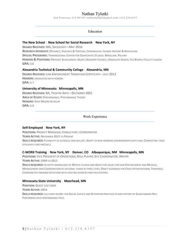 Online resume | PDF