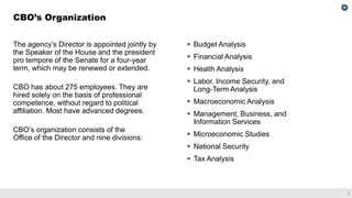 CBO’s Role in the Federal Budget Process and Its Work Assessing Climate ...
