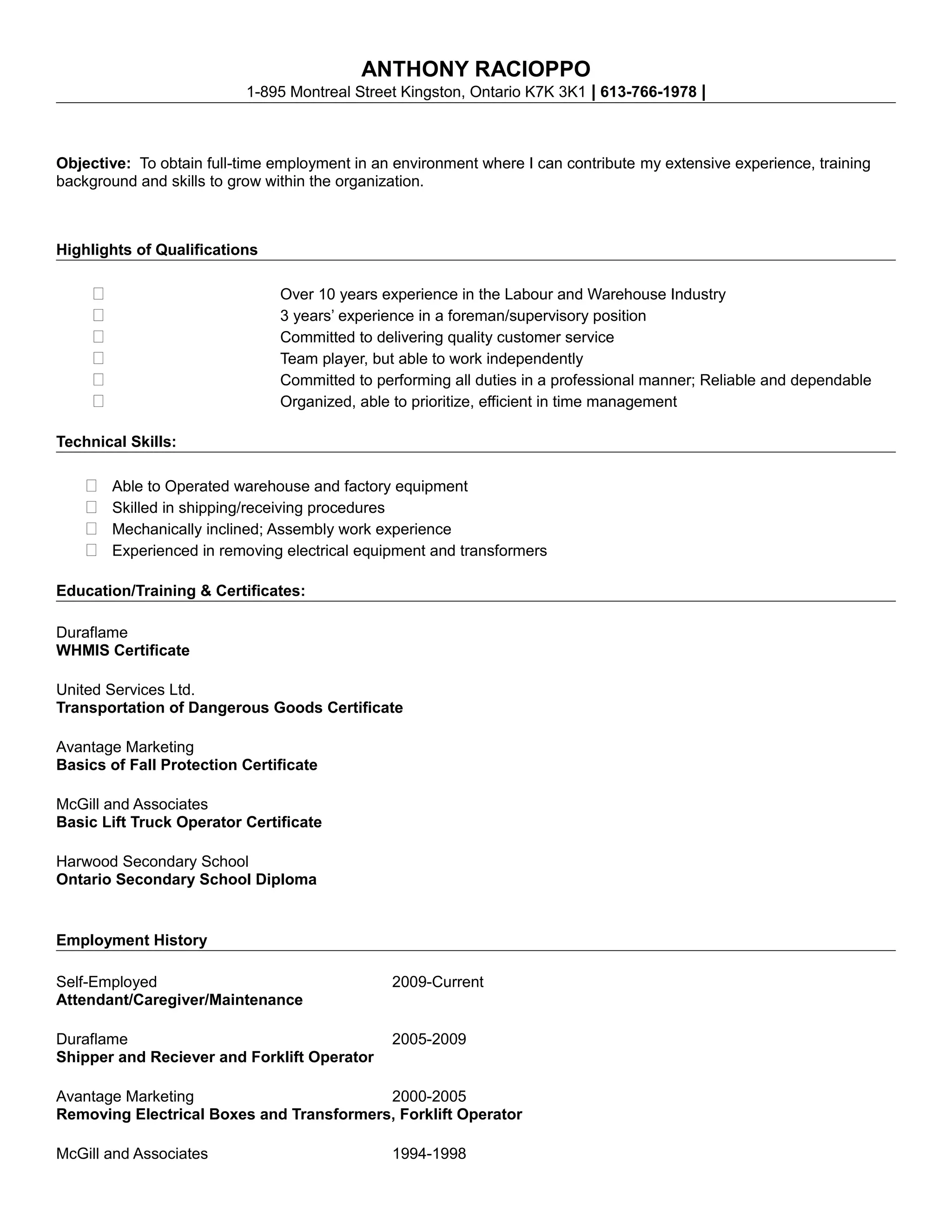 anthony's resume 2015 | PDF
