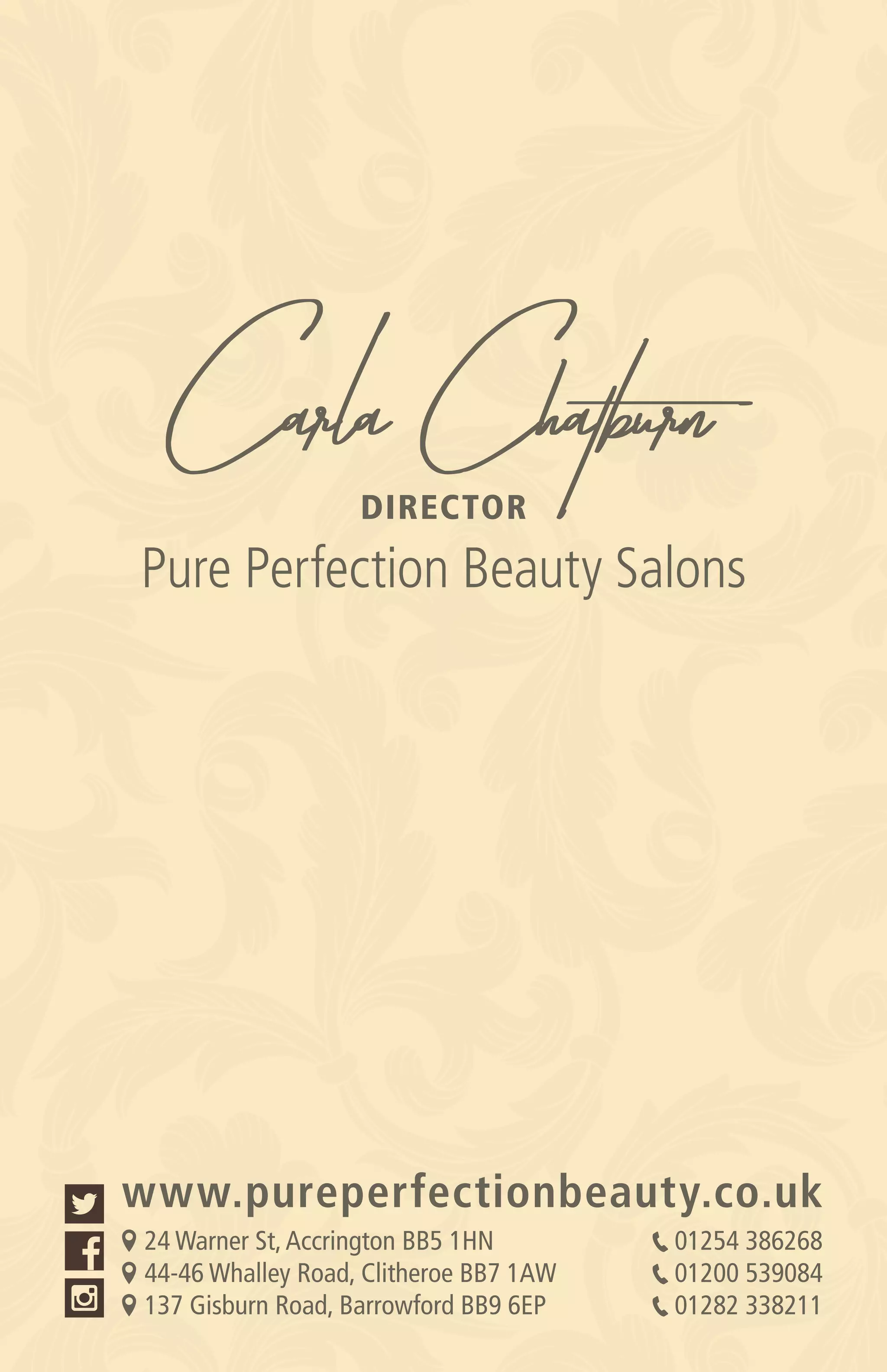 PURE PERFECTION SALONS - CARLA B'CARD | PDF
