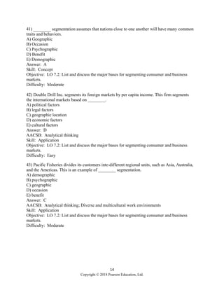 Principles of Marketing Global 17th Edition Kotler Test Bank | PDF