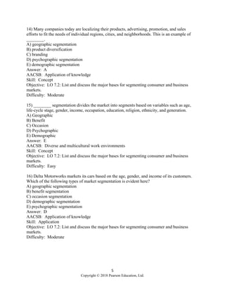 Principles of Marketing Global 17th Edition Kotler Test Bank | PDF