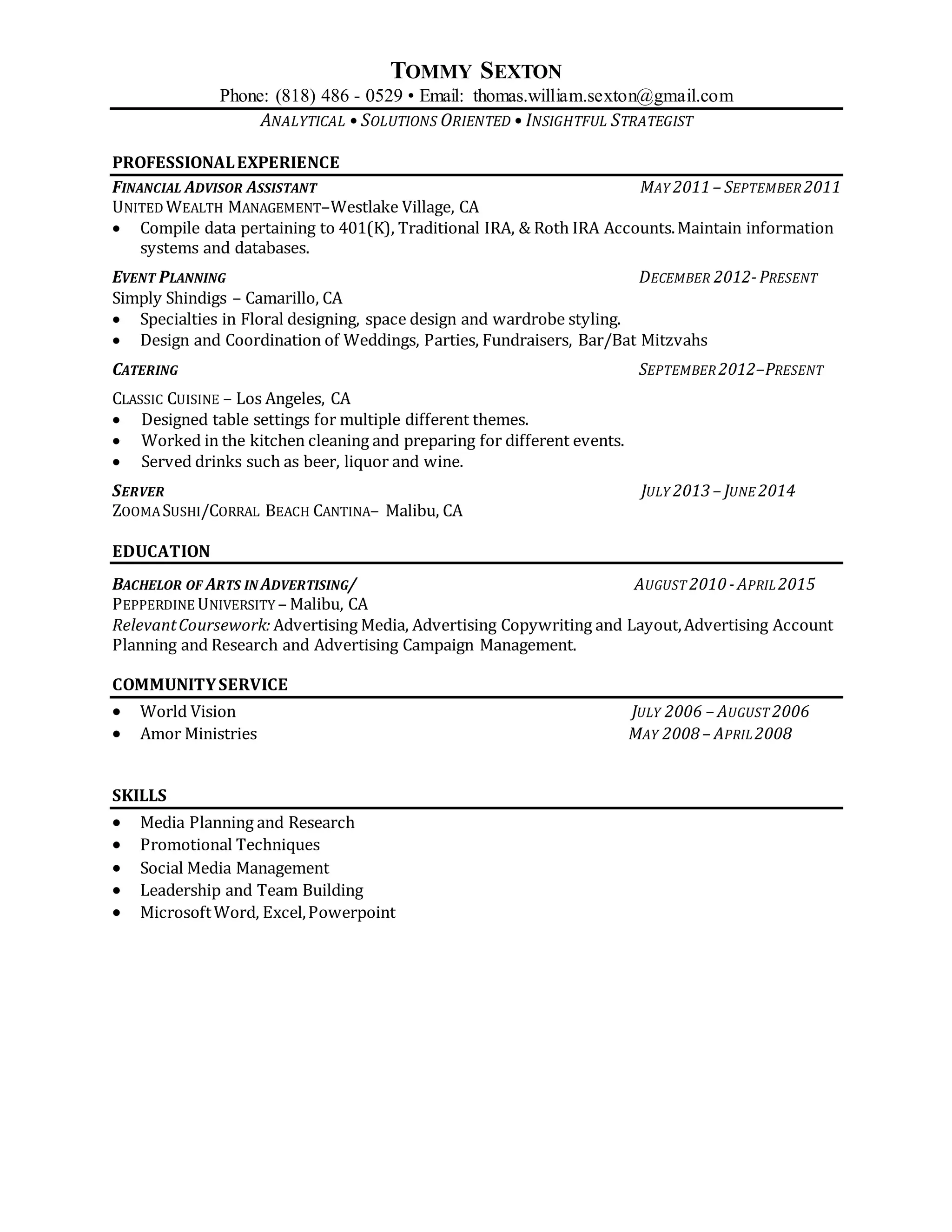 LINKEDIN RESUME | DOCX | Business | Business and Finance