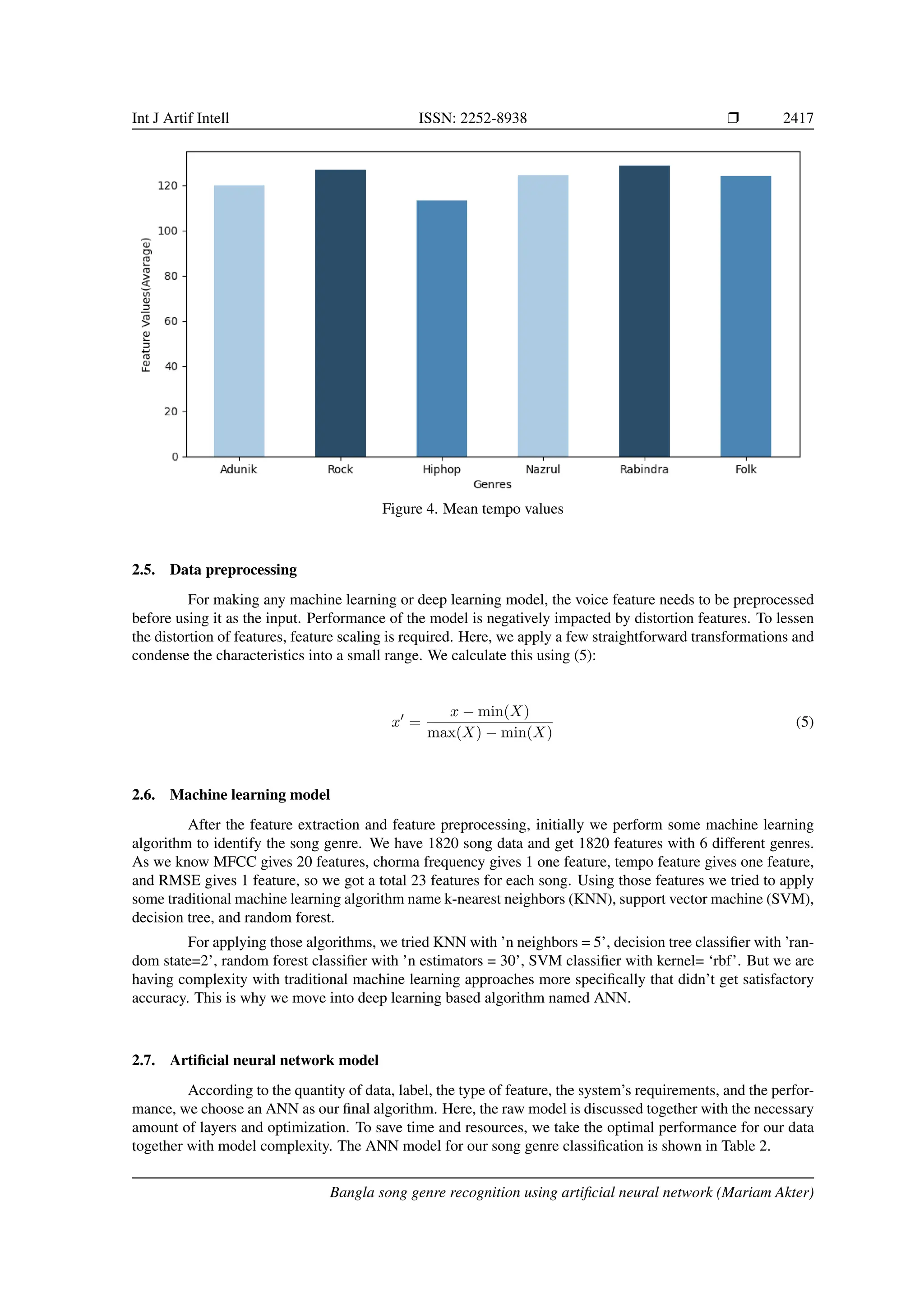 Bangla song genre recognition using artificial neural network | PDF