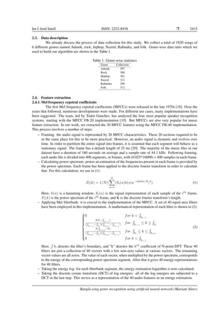 Bangla song genre recognition using artificial neural network | PDF