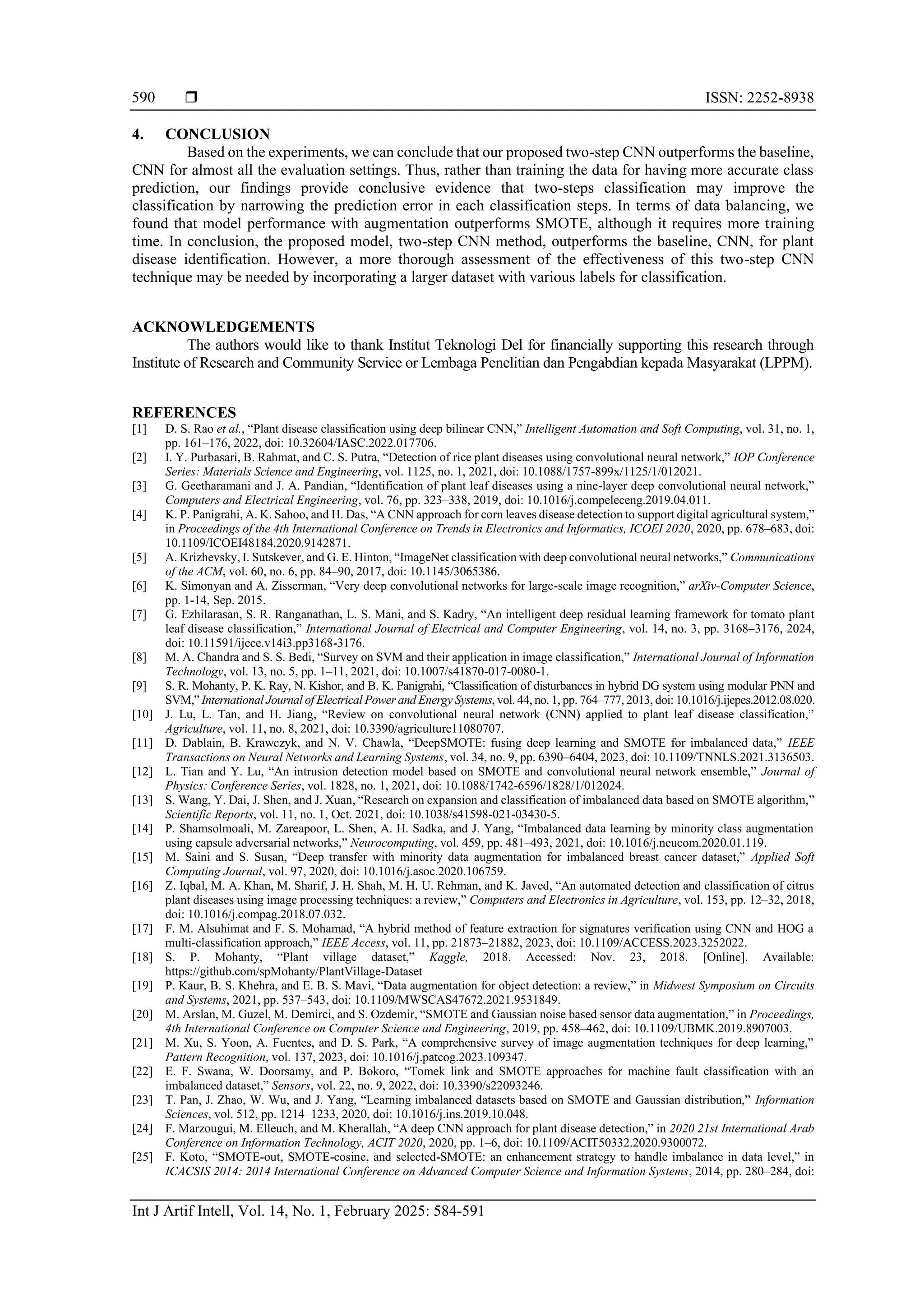Two-step convolutional neural network classification of plant disease | PDF