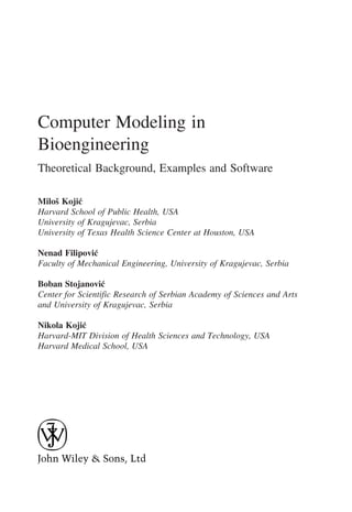 Computer Modeling In Bioengineering Theoretical Background Examples And ...