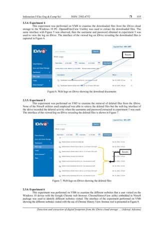 Detection and extraction of digital footprints from the iDrive cloud ...