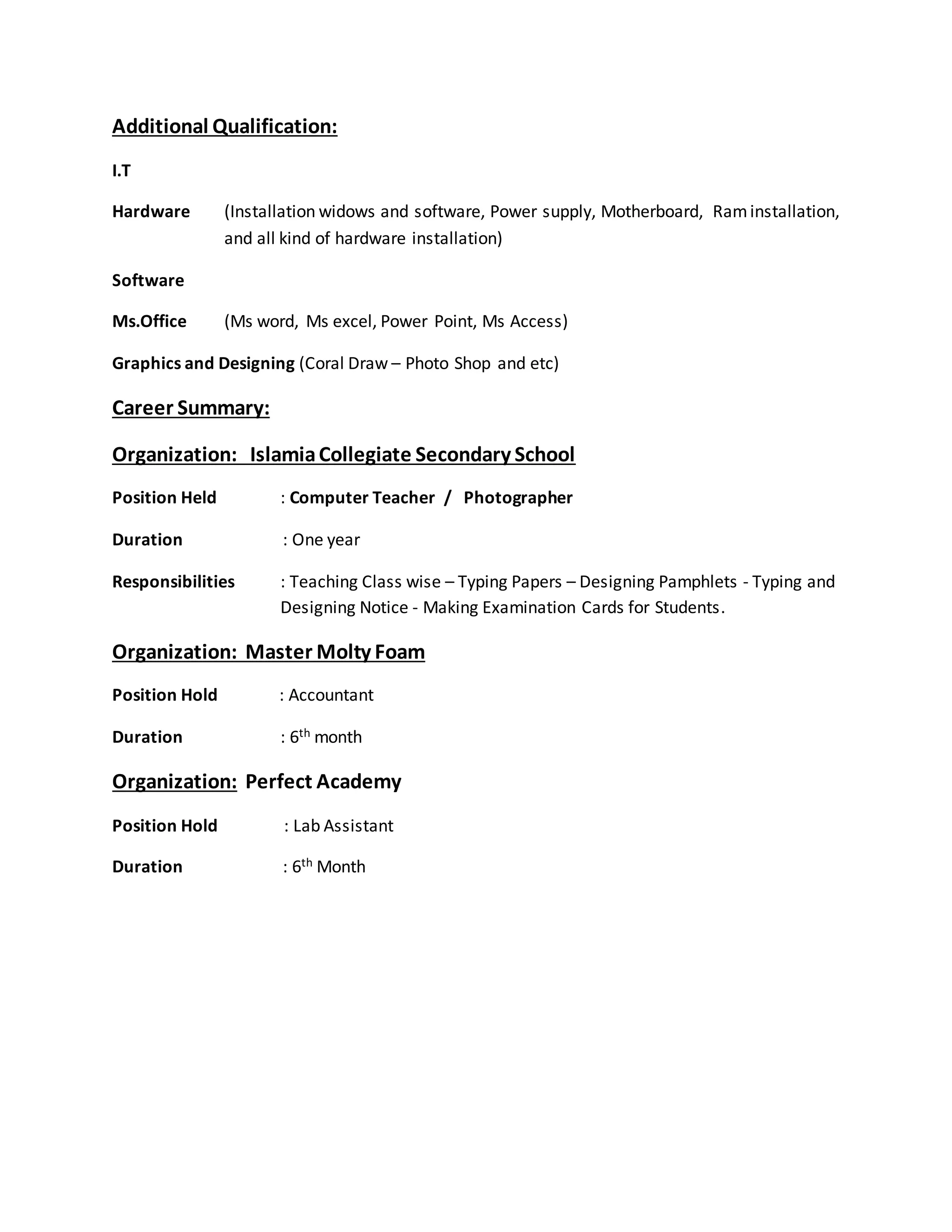 Saeed Rehman C.V | DOCX