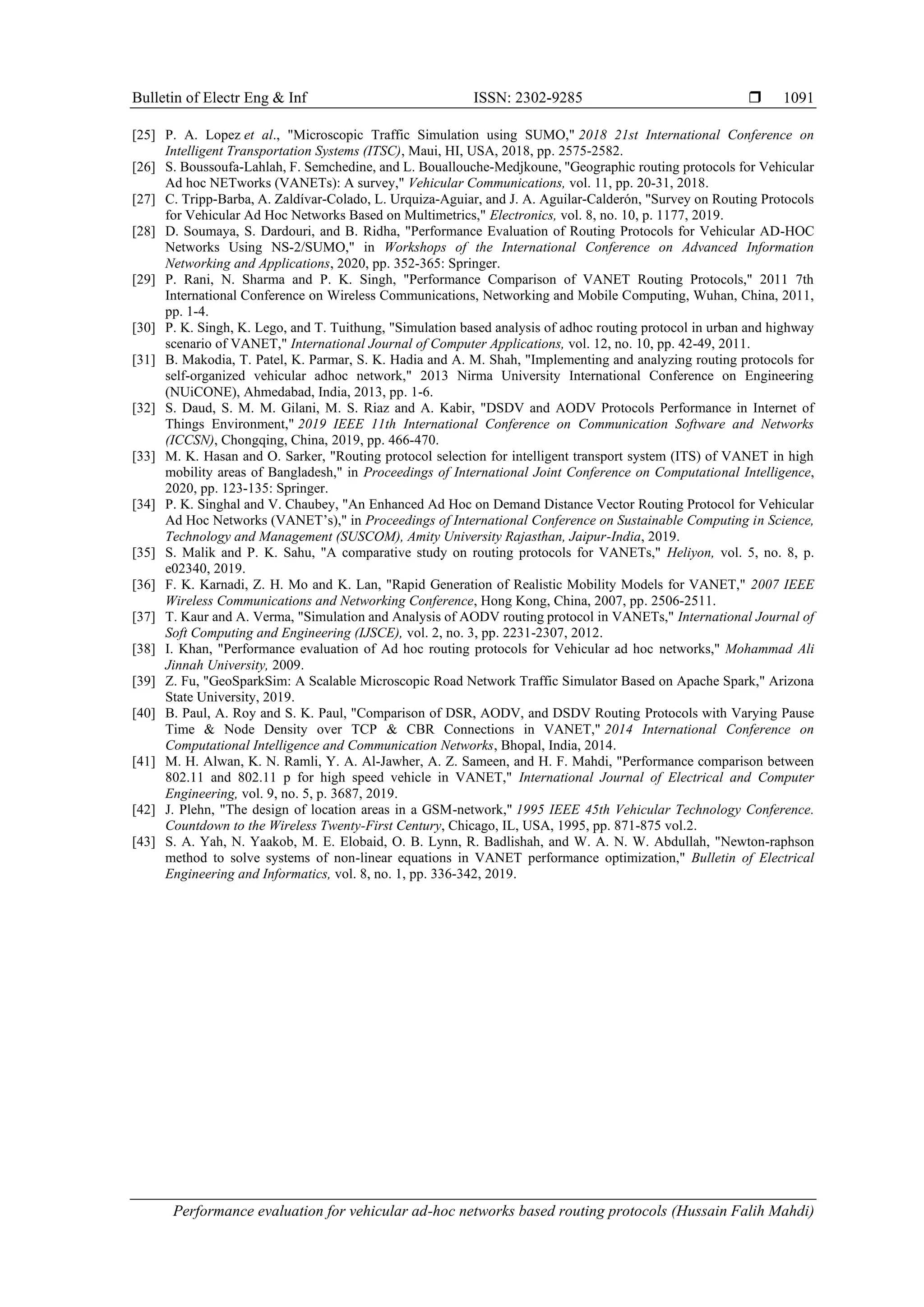 Performance Evaluation For Vehicular Ad Hoc Networks Based Routing Protocols Pdf