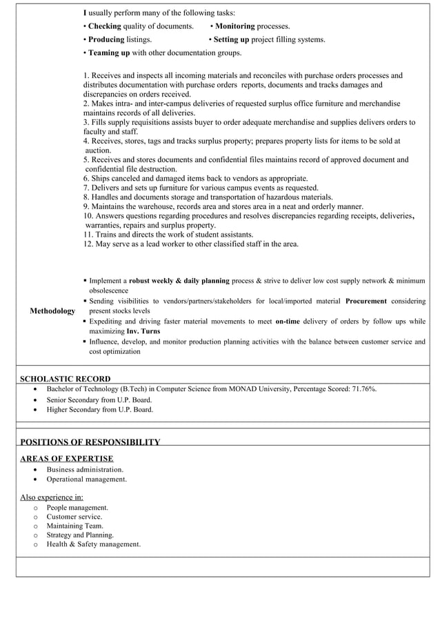 Bhanu Tiwari resume OA&Scm | DOC