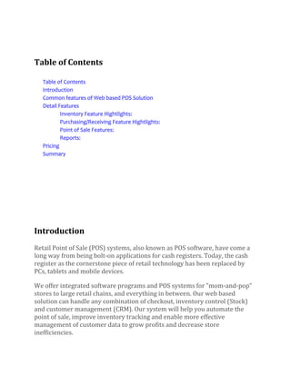 Proposal for Point of Sale and Inventory Management Systems | PDF