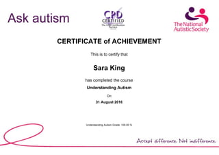 Understanding Autism certificate | PPT