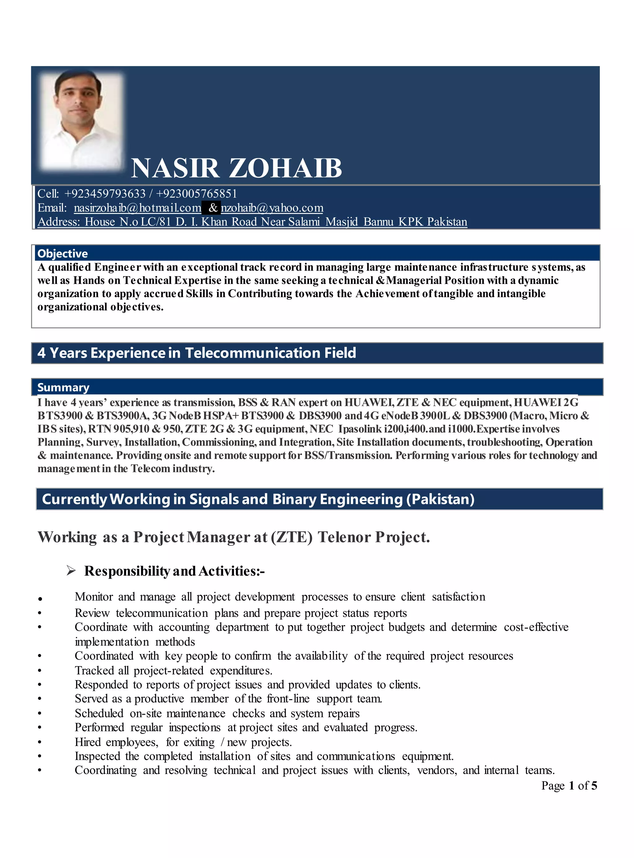 Nasir Zohaib CV | PDF