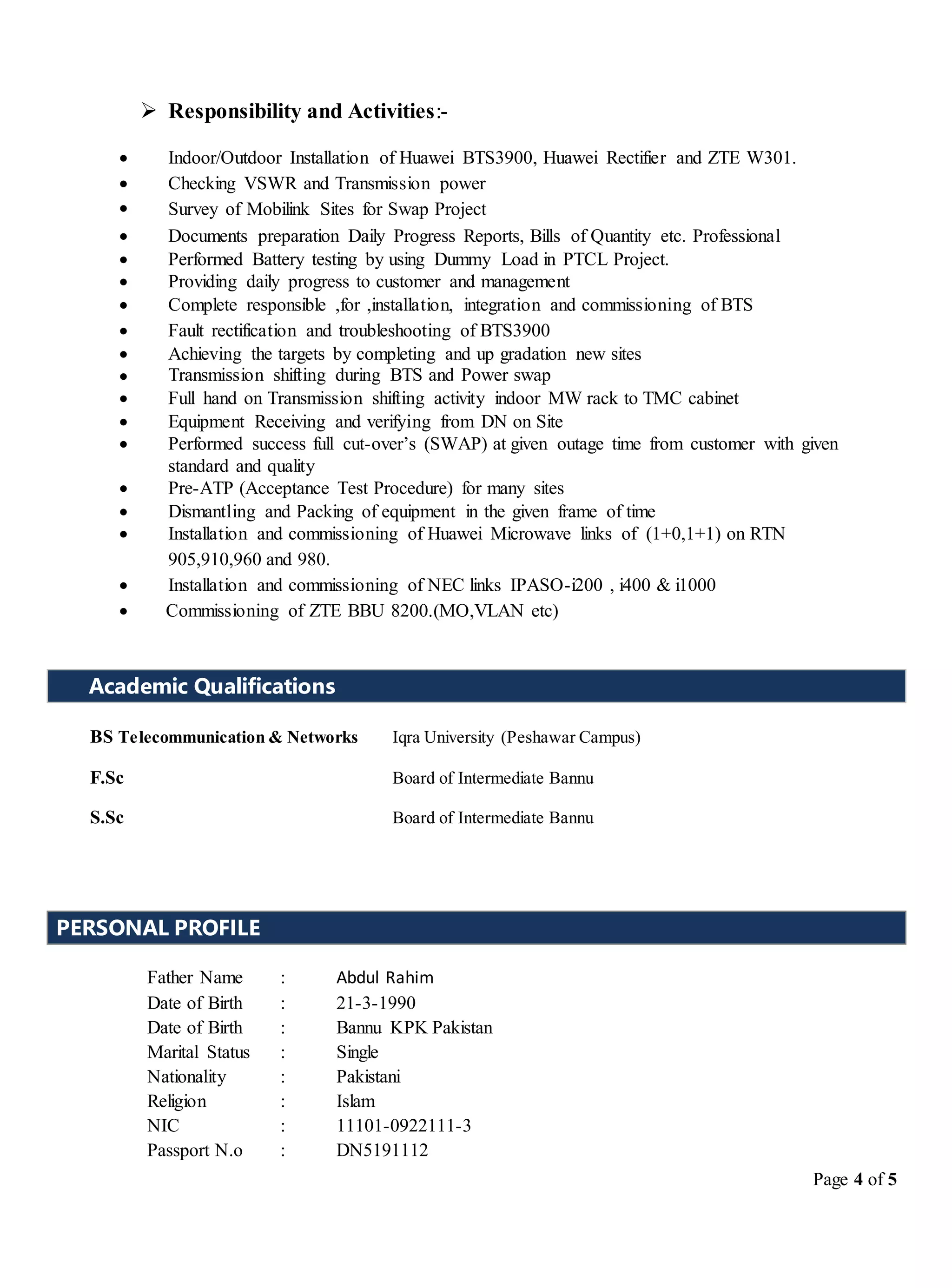 Nasir Zohaib CV | PDF