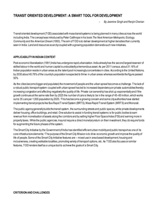 160211_Article on TOD by Jasmine and Renjin | DOCX | Logistics and ...