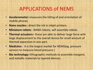 GROUP_18_MEMS_NEMS | PPTX | Chemistry | Science