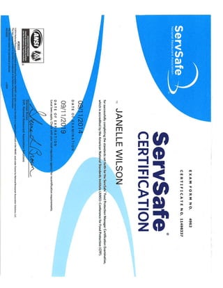 ServSafe Certificate | PDF
