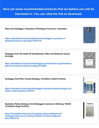 Plato And Heidegger A Question Of Dialogue Heidegger ...