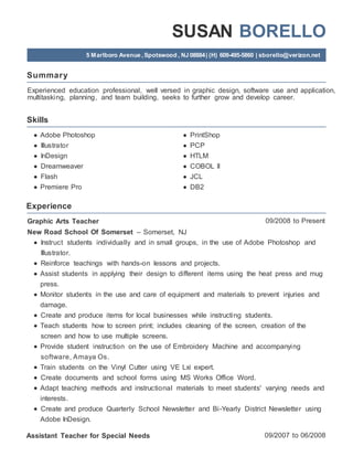 Susan Resume 1 | DOCX
